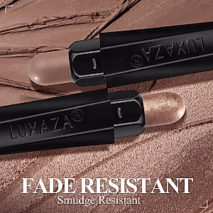 LUXAZA 3Pcs Neutral Brown Eyeshadow Stick Set, Matte And Shimmer Creamy Eyeshadow Pencil, Shiny Pink Shadow, Waterproof Long Lasting Smoky Eye Makeup…