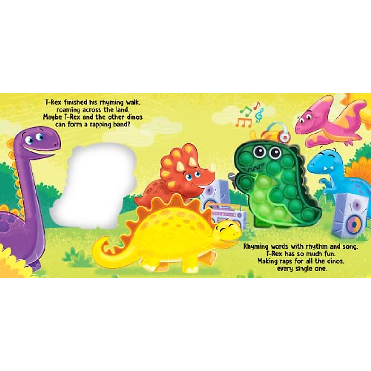 POPasaurus - Children's Touch and Pop Board Book with Fidget Pop Toy