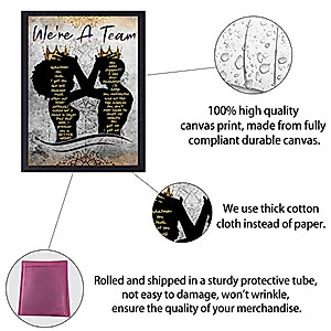 9 Piece African American Wall Art Black King and Queen Room Wall Decor Black People Man Woman Girl Couple Canvas Posters Prints Pictures Paintings for Living Room Bedroom Bathroom Home Decorations