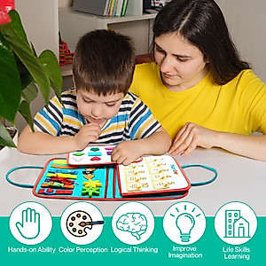 ANR Montessori Busy Board for Toddlers 1 2 3 4 Our Sensory Busy Board is an for Boys & Girls, Educational Toy for Ages 2-4, Perfect for Travel on Plane or Car Rides