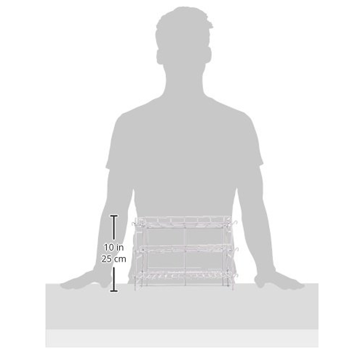 Atlantic Gravity-Fed Compact Single Canrack - Kitchen Organizer, Durable Steel Construction, Size Fits Most Pantries, PN1002 in White