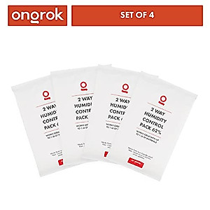 4 Pack of 67 Gram, 62% RH, Two Way Humidity Packs by ONGROK, Individually Sealed to Last Longer, Moisture Packs