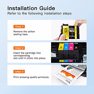 E-Z Ink (TM) Remanufactured Ink Cartridge Replacement for Epson 212XL T212XL 212 XL T212 to use with XP-4100 XP-4105 WF-2830 WF-2850 Printer (2 Black, 1 Cyan, 1 Magenta, 1 Yellow, 5 Pack)