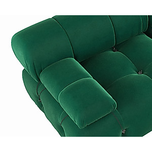 TIFLON Modular Sectional Sofa,Minimalist Velvet Sofas Couches, Modern Convertible Couch 3 Seats Living Room Sofa Sets for Office Apartment,104"(Green)