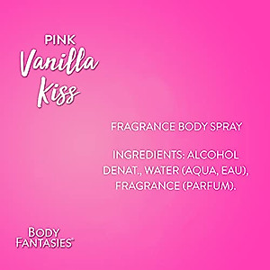 BODY FANTASIES SIGNATURE Fragrance Body Spray, Pink Vanilla Kiss Fantasy, 8 Fluid Ounce (BF44)