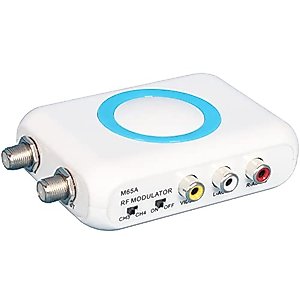 RF Modulator RCA Coaxial Adapter VHF Demodulator Converter w/Antenna (ANT) in/Out & Channel Switch for Roku Fire Stick PS3 PS4 PS5 DVD VCRs Cable Box AV Composite Video to Analog NTSC Coax Old TV