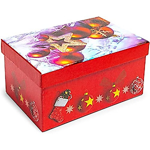 Bright Creations 10 Pack Christmas Nesting Gift Boxes with Lids for Presents, Decorative Nested Holiday Gift Wrap, Share the Holiday Joy with Festive Stackable Christmas Gift Boxes (10 Sizes), Red