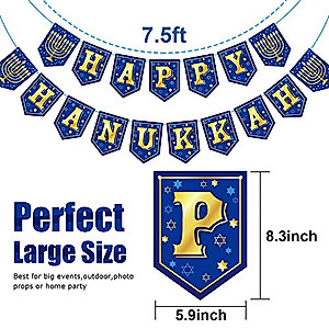 Happy Hanukkah Banner Chanukah Letter Banner Decoration Hanukkah Party Decoration Paper Letter for Hanukkah Party Decoration Supply