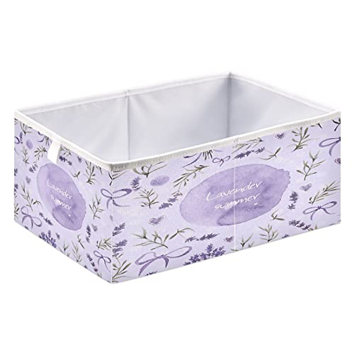 Kigai Lavender Purple Flowers Cube Storage Bins - 11x11x11 in Large Foldable Cubes Organizer Storage Basket for Home Office, Nursery, Shelf, Closet