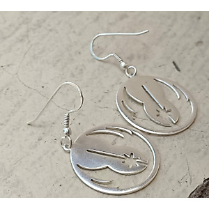 Rebel Alliance Jedi Order Earrings For Women Lightweight Dangle 925 Silver Earrings Hoop Trendy Jewelry Fashionable Fishhook Galactic Accessory Ideal Gift