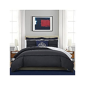 Tommy Hilfiger Diamond Monogram Decorative Pillow, Large (Pack of 1), Navy