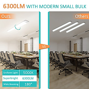 Flora Element 4FT LED Shop Light, 6000K Neutral White LED Light Tube 54W LED Office Light Fixture 6300LM Bright Ceiling Lighting for Garage Workshop Warehouse Factory Store Study Room, FCC Listed