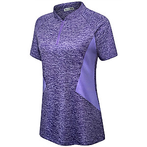 MISS FORTUNE Exercise Clothes Short Sleeve for Womens, Plus Size Sports Tops in Hiking Running Gym Tennis Golf Shirt Sport