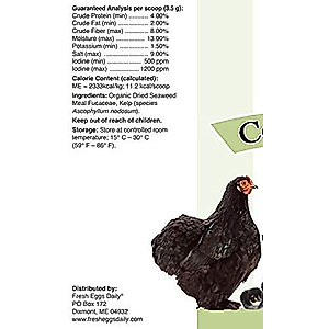 Fresh Eggs Daily Coop Kelp Organic Feed Supplement Vitamins for Backyard Chickens and Ducks 7LB