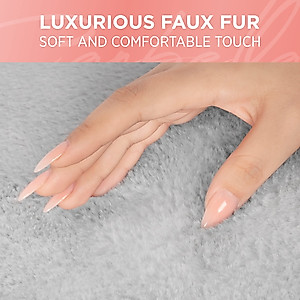 Carbella 2-Pack Sheepskin Car Seat Covers, Soft Plush Comfy Faux Fur Car Seat Covers Front Seats, Cute Automotive Seat Protectors Seat Covers For Cars, Car Accessories for Women (Gray)