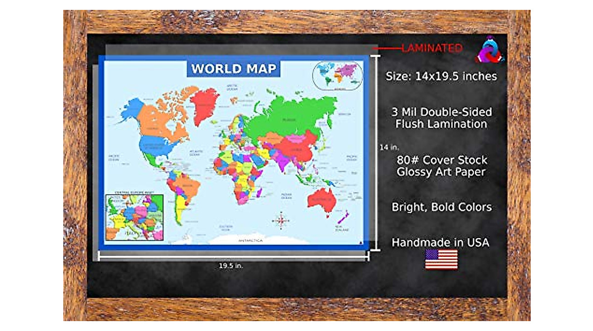 Engaging 3D World Map Poster for Classrooms & Kids