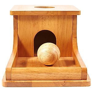 Montessori Object Permanence Box - Wooden Ball Drop Toy for Babies - Develops Spatial Awareness & Cognitive Skills - Engaging and Educational Roll and Play Toy up to 1 Year Old Infant