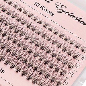 Losha Individual Lashes 10D/20D Lash Clusters 0.1/0.07mm Extensions 8/9/10/11/12mm Mixed Wispy Cluster Eye C Curl Eyelashes Extension (10D/20D,8-12mm)