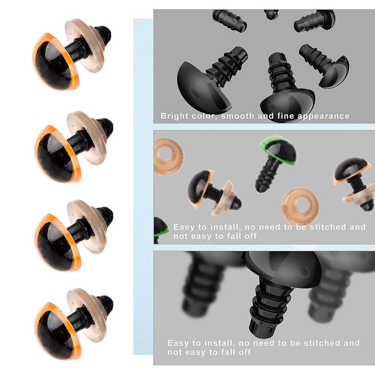 Safety Eyes and Noses, 792PCS Colorful Safety Eyes for Amigurumi with Washers for Crafts/Crochet/Stuffed Animals