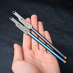 ainhue A535 Pocket Scalpel Utility Knife, 10pcs #11 Blades, 5.35 inch Cylinder Titanium Handle, EDC Multi-Tool Knives for Box Opening, DIY Craft (Blue)