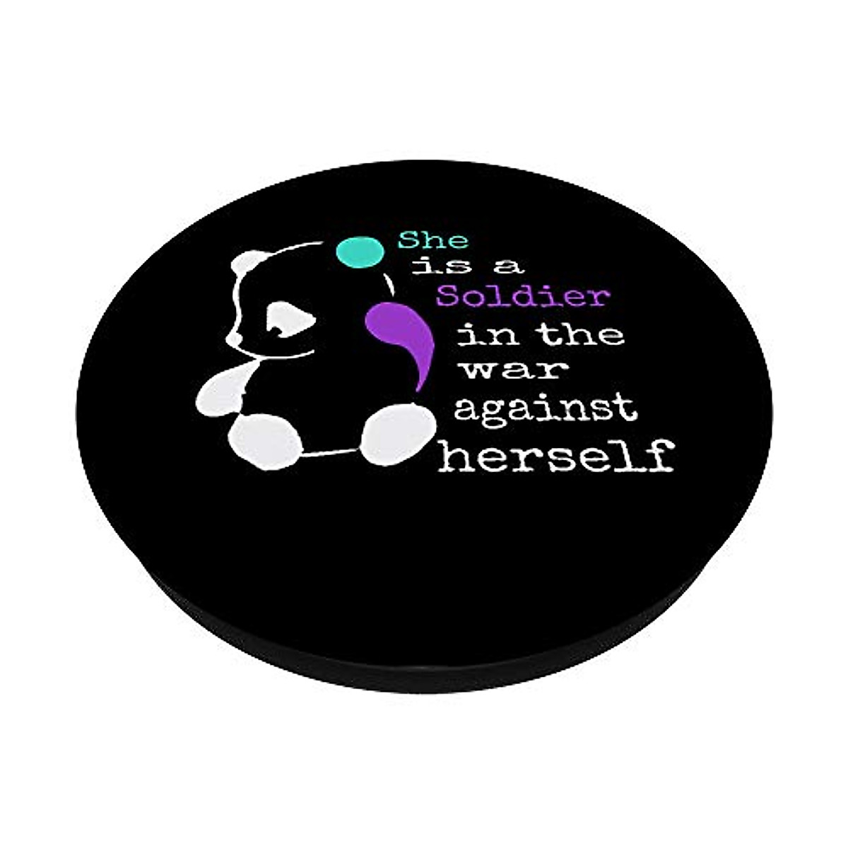 She is a Soldier Semicolon Gift Suicide Prevention Awareness PopSockets PopGrip: Swappable Grip for Phones & Tablets