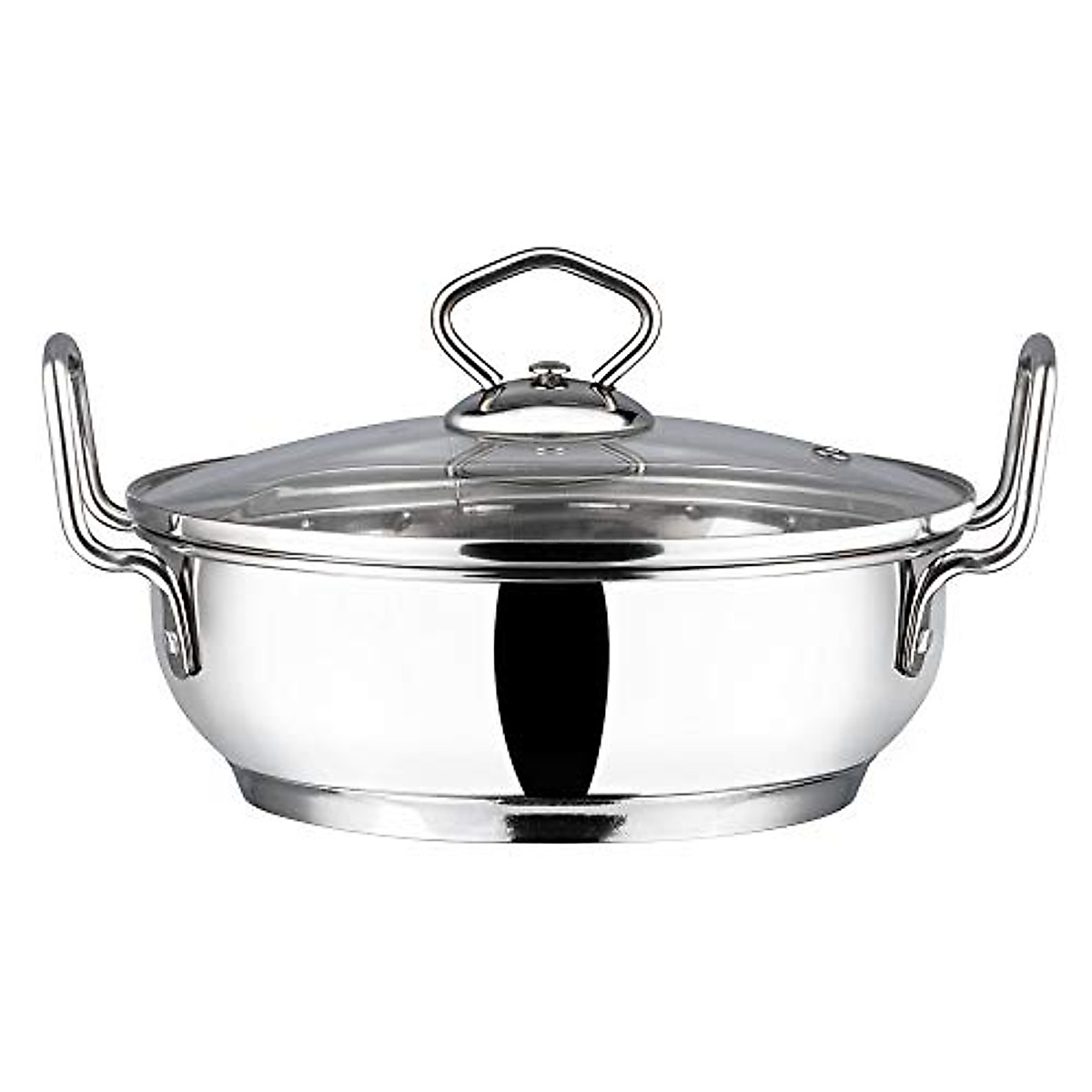 Vinod Cookware Stainless Steel Kadai with Lid 3.7 Liters, IKD 26