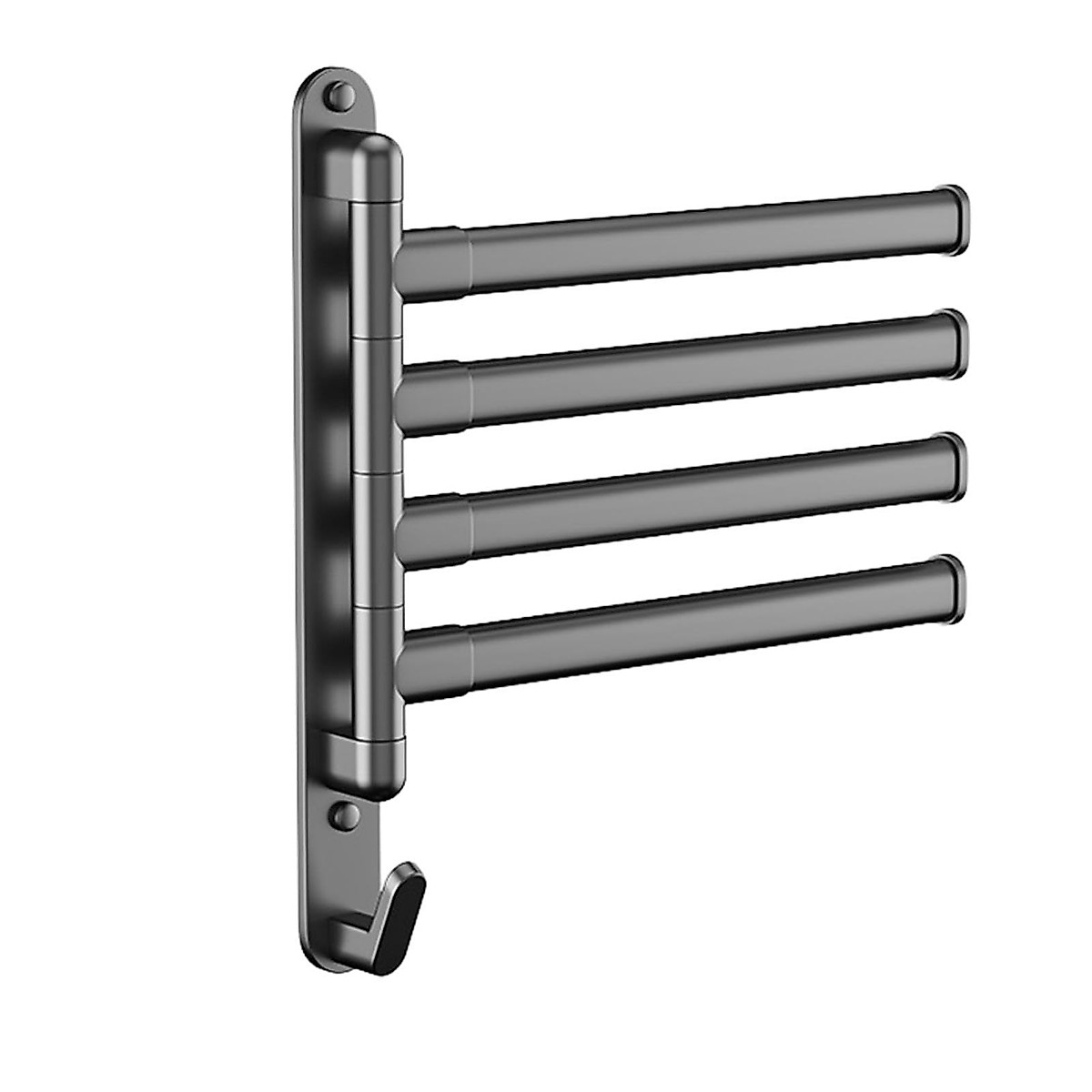 DUDOK Swivel Bathroom Towel Rack, Carbon Steel Towel Rack, Wall Mounted Towel Holder, Bath Towel Holder for Bathroom Wall, Towel Hanger for Bathroom, Kitchen, Waterproof, Rustproof, Space Saving Wall