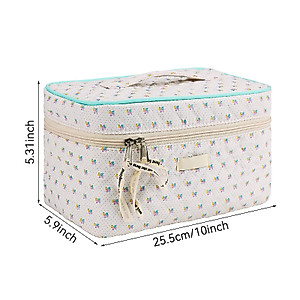YSONG Makeup Bag Cosmetic Bag for Women,Cotton Large Travel Makeup Organizer Bag,Toiletry Bag for Women for Toiletries Accessories Brushes