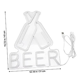 Angoily Neon Lights Bar Night Light Wine Neon Sign Led Neon Sign Led Neon Light Led Decor Beer Neon Light Usb Led Bedroom Decor As Transparent Backplane Decorative Lights White Shine