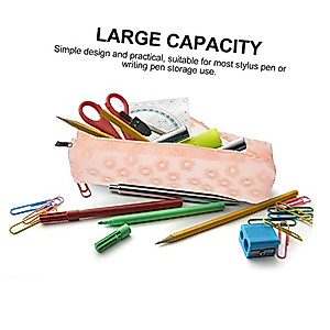 Operitacx 2 pcs Holder Embroidered Pouch Zipper Clear And Pen Pencil Portable Office Canvas Bag Orange Students Colored Makeup Student Pattern Multifunctional Stationery Cosmetic Zippers