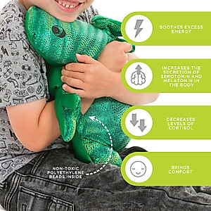 manimo Weighted Stuffed Frog for Kids & Adults – Frog Toys Sensory Lap Pad - Stress Relief Weighted Frog Plush for Chest, Back & Legs - Perfect for Home, Schools, kindergardens, Daycares