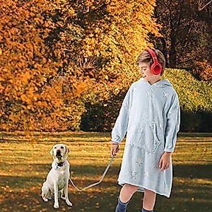 Cozy Bliss Wearable Blanket Hoodie Glow in The Dark Oversized Hooded Sweatshirt Lightweight with Giant Hood Pocket Super Soft Warm Comfy Plush Gifts for Kids Women Men Birthday Halloween