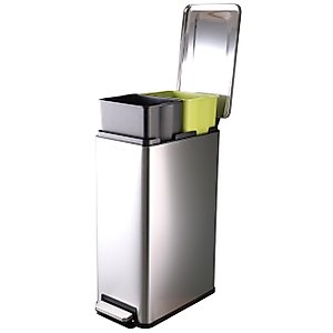 The Step N' Sort Slim Design, 2 x 21.5L Dual Trash and Recycling Bin