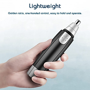 Five Brother Bundles Nose and Ear Hair Trimmer. Portable Electric Professional Painless Eyebrow & Facial Hair Trimmer for Men and Woman. Dual Edge Blades for Easy Cleansing. Black., White (w1)