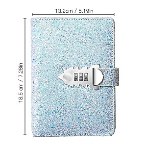 ARRLSDB Digital Password Journal Combination Lock Diary Locking A6 Refillable Leather Journal (White)