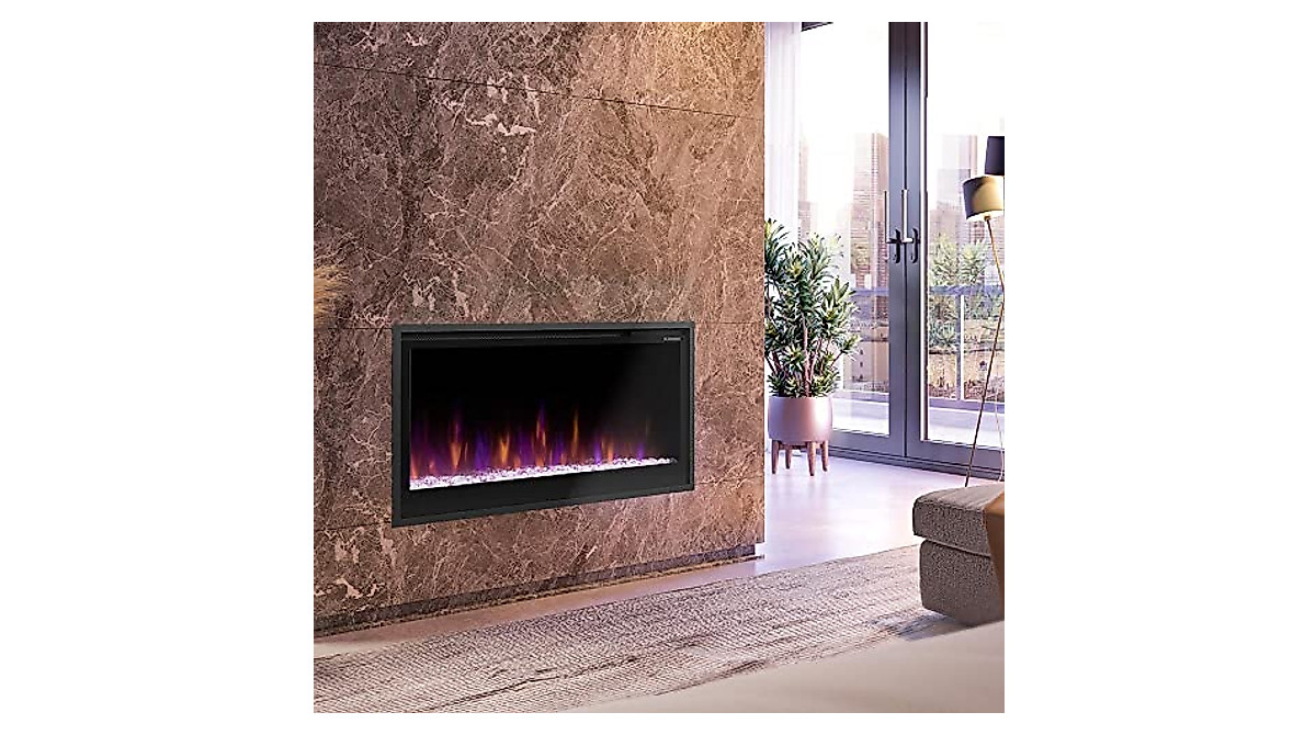 Dimplex 36-Inch Slim Built-in Electric Fireplace with Multi-Fire Color Tech