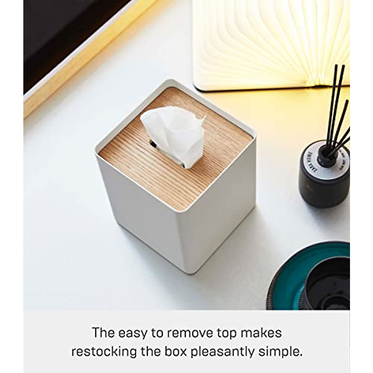 Yamazaki Home Box Cover Steel | Tissue Case, One Size, Ash