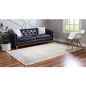 Unique Loom Baracoa Collection Area Rug - Prado (8' 4" x 10' Rectangle, Yellow/ Ivory)