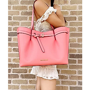 Michael Kors Emilia Large Triple Compartment Tote Grapefruit Pebbled Leather