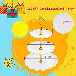 Supernal 3 Tier Plastic Cupcake Stand, 3 Pack White Cupcake Holder, Plastic Cake Stands,Cupcake Tower Display, Dessert Cupcake Pastry Candy Display for Wedding, Event, Baby Shower, Birthday Party