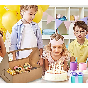 UnicoPak 20 Pack 10 x 6.8 x 4 Inch Tall Brown Cupcake Boxes with Handle Tray, Cupcake Boxes 6 Count, Extra Large Cupcake Boxes Bakery Boxes Muffin Boxes for Standard and High Creams Decorated Cupcakes Muffins Jumbo Cupcakes