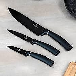 Berlinger Haus Kitchen Knife Set with Magnetic Knife Holder, 6 Pieces Knives Set for Kitchen with Block, Stainless Steel Sharp Cutting Chef Knife Set, Cooking Knives Set with Ergonomic Handle, Blue