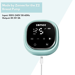 Zomee Replacement USB Charging Cable and AC Adapter, Compatible with Z2 Breast Pump