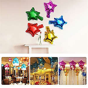 (Pack of 20) Assorted Color Small 5 Star Helium Foil Balloons for Wedding Birthday Anniversary Graduation Party Decoration (5 Inch)