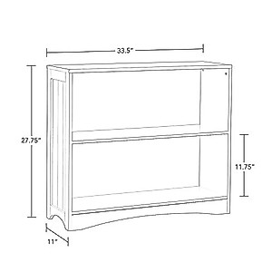 RiverRidge Kids' Horizontal Bookshelf 2 Large Open Storage Shelves - Toy Organizer Bookcase with Beadboard Side Panels Fits RiverRidge Folding Bins for Room Organization Gray