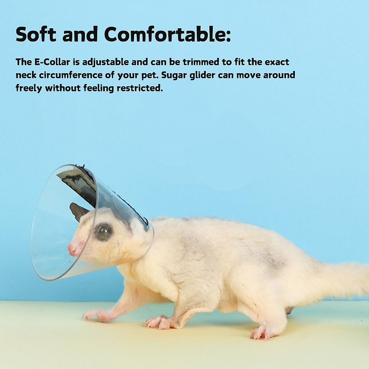 Sugar Glider Recovery Cone - Adjustable Protection Collar Soft Recovery Collar for Rat Bird Hamster Rabbit Guinea Pig After Surgery Wound Healing Elizabeth Neck E Collar for Small Animal (M (6-12cm))