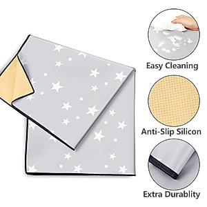 Washable Splat Mat for Under Highchairs, Waterproof Baby Spill Mat Anti-Slip Floor Splash Mat for Floor or Table, Arts,Crafts,Playtime