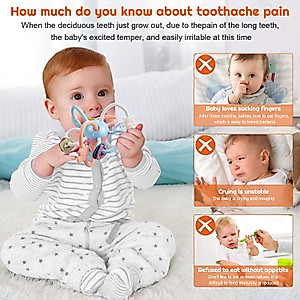 Baby Teething Toys for Babies 0-6 Months, 6-12 Months, ANGELBLISS Baby Rattle & Sensory Teether Toys for Infant Newborn Baby, Perfect Baby Gift.