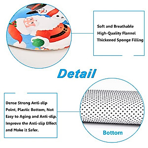 Likiyol 7 Pcs Christmas Shower Curtain Sets with Rugs and Towels, Include Non-Slip Rug, Toilet Lid Cover, Bath Mat and Towels, Santa Snowman Snowflake Shower Curtains with 12 Hooks