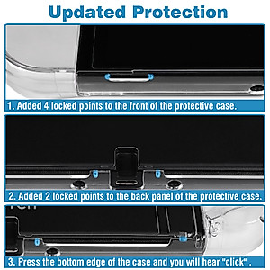 TIKOdirect Transparent Case Compatible with Switch OLED, Dockable Clear Protective Case for Switch OLED, Comfort Grip Case with Shock-Absorption and Anti-Scratch Design, Crystal Glitter